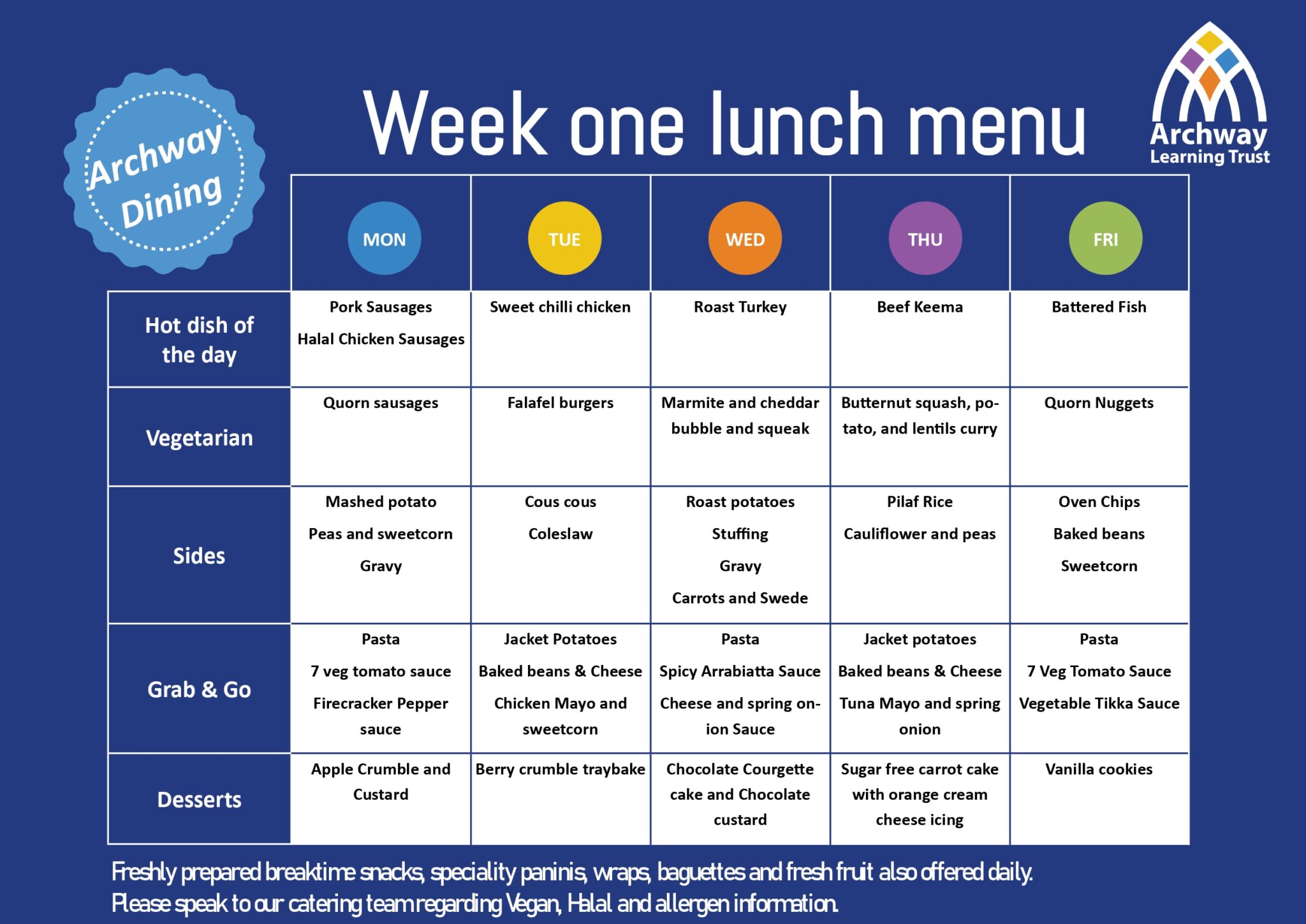 Lunch Menus - Bluecoat Beechdale Academy